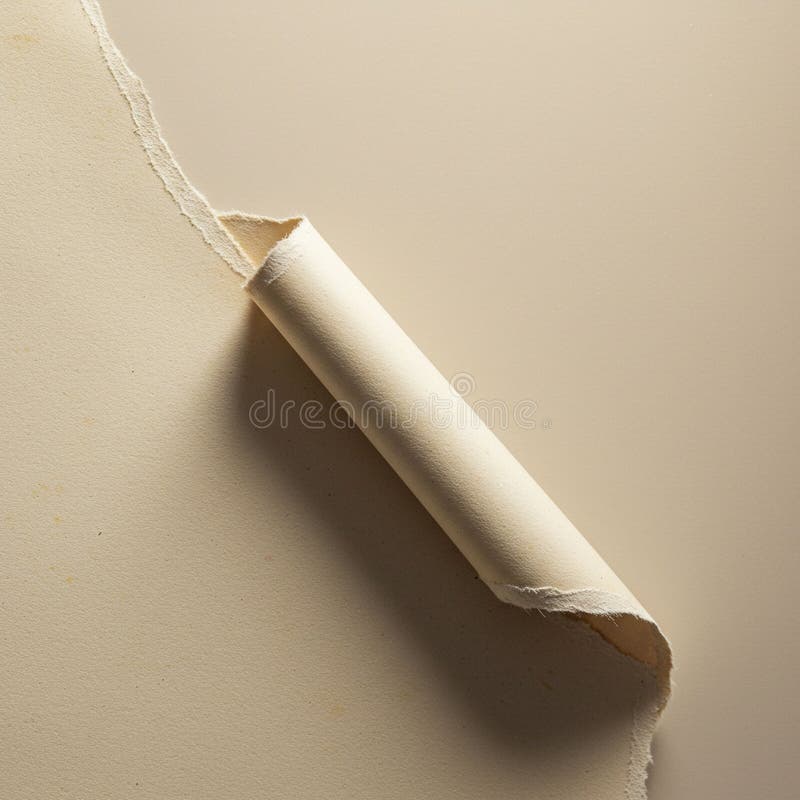 A Close-up of a Beige Sheet of Paper with Its Corner Peeled Back, Revealing a Slightly Stock ...