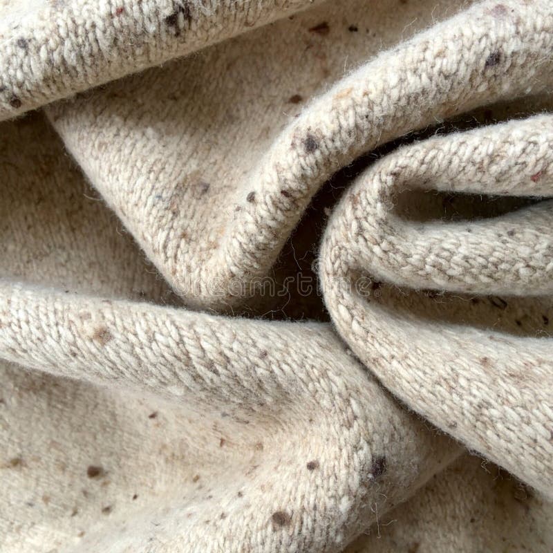 Close Up of Beige Tweed Fabric with Woven Texture and Detailed Pattern ...