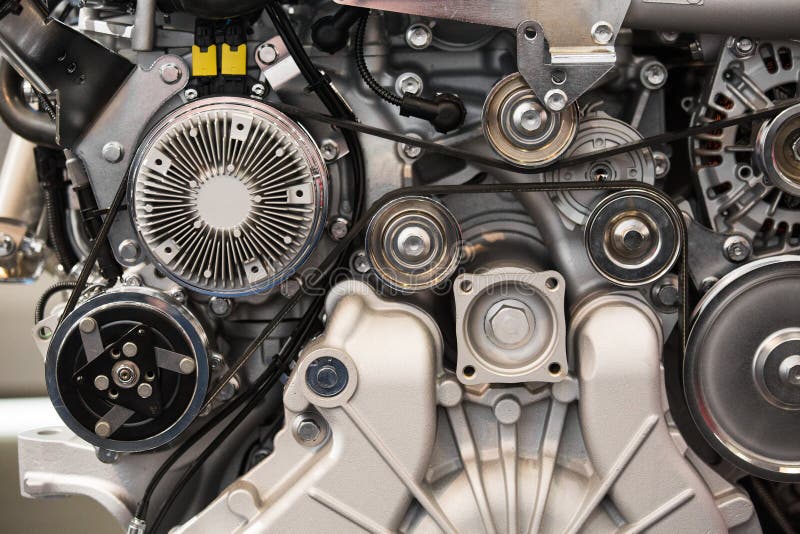 Modern diesel engine stock image. Image of belting, clean - 99755887
