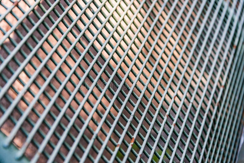 Close-up of a Bench Made of Metal Rods. Abstract Background with ...