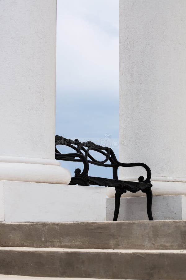 Close-up Bench for Rest on Sky Background Stock Photo - Image of ...