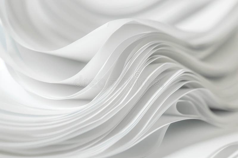 Close-up of a Bending Stack of Paper in the Office Stock Illustration ...