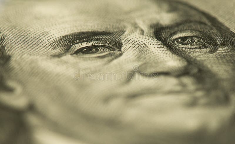 Close-up of Benjamin Franklin S Face on US 100 Dollar Bill Stock Image ...