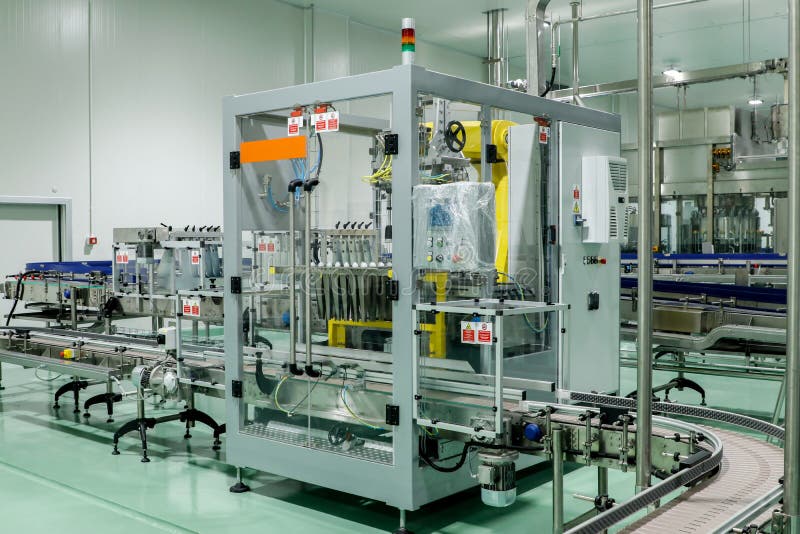 Close Up Beverage Bottle Sorting Machine Stock Image - Image of brink ...