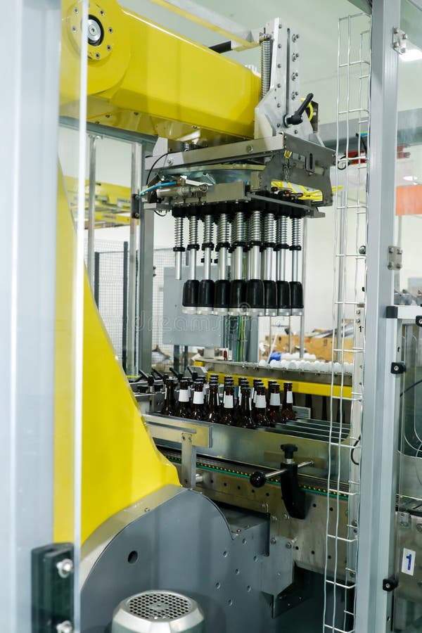 Close Up Beverage Bottle Sorting Machine Stock Photo - Image of energy ...