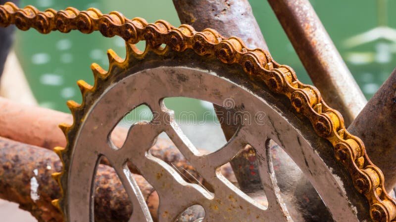 Close Up Bicycle and Rusty Chain Stock Image - Image of pedal, macro ...