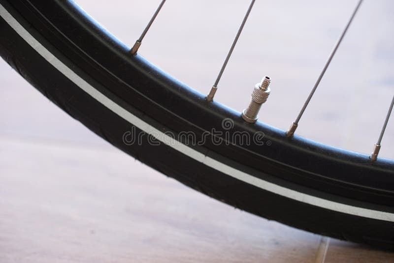 Close-up of Bicycle Tire with Valve Stock Photo - Image of bike ...