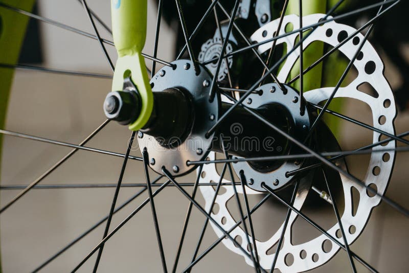 Close-up Bicycle Wheel and Disc Brake System Stock Image - Image of ...