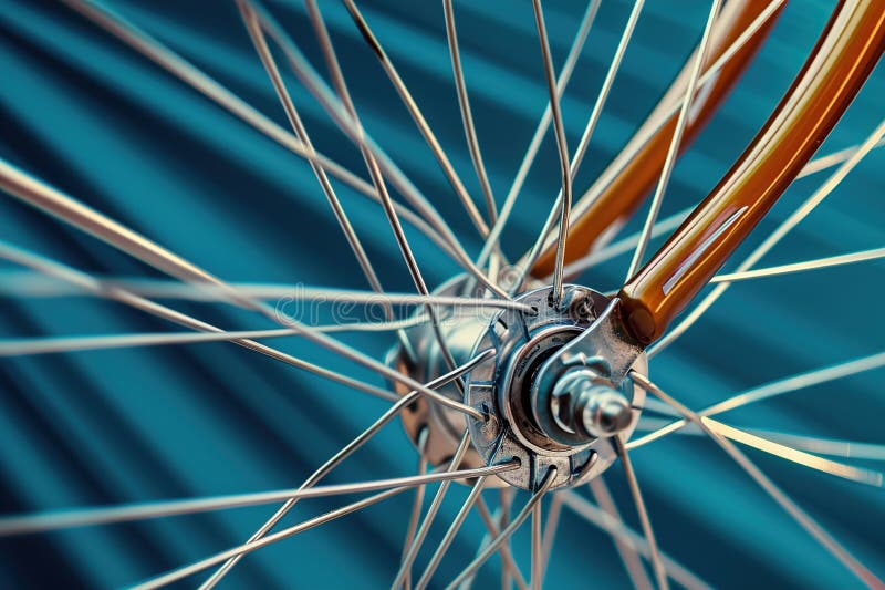 Close-up Bicycle Wheel from a Unique Angle, Showcasing the Spokes and ...