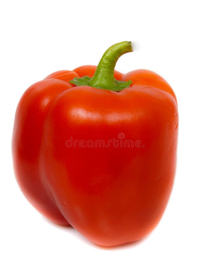 Close-up Big Red Paprika Isolated Stock Photo - Image of healthy ...