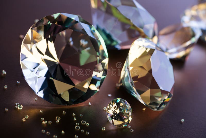 Close Up of Big and Small Diamonds Stock Photo - Image of value, light ...
