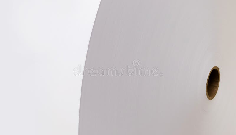 Close Up Big White Paper Rolls at Factory Stock Photo - Image of print ...