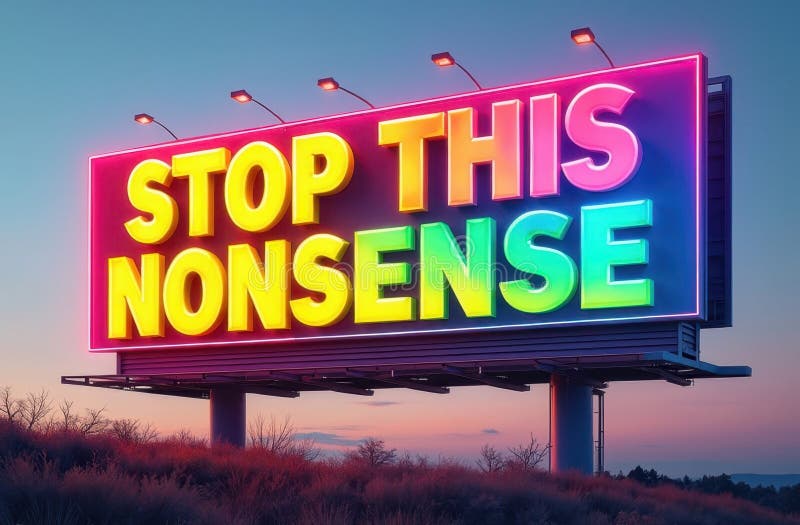 Close Up of a Billboard Stop this Nonsense at 8-1-2025 Stock ...