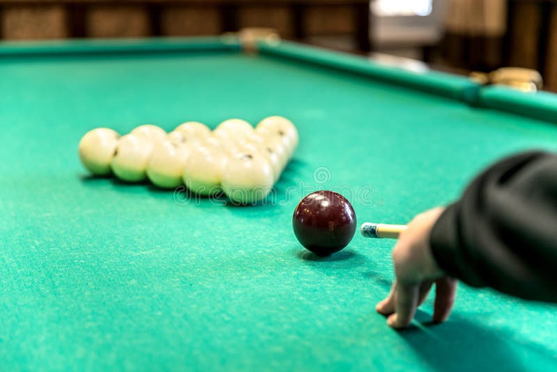 Close Up Billiard Ball on the Billiard Table Stock Photo - Image of ...