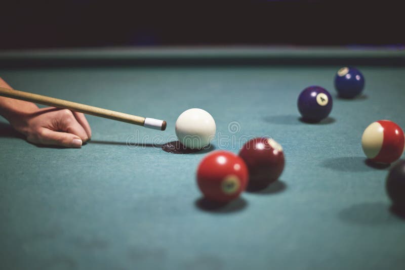 Close up of billiard balls stock image. Image of hand - 69336261