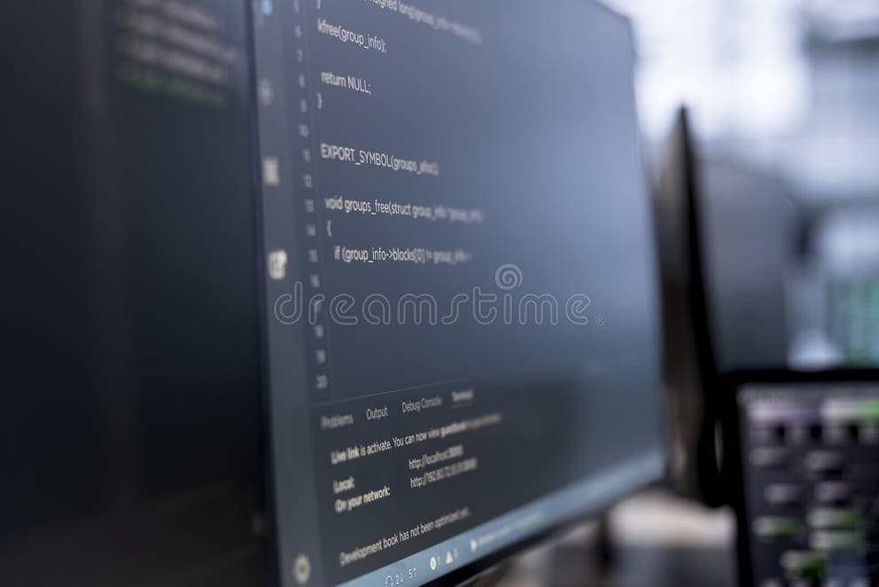 Close Up of Binary Script Running on PC Monitors Stock Photo - Image of empty, expertise: 380518310
