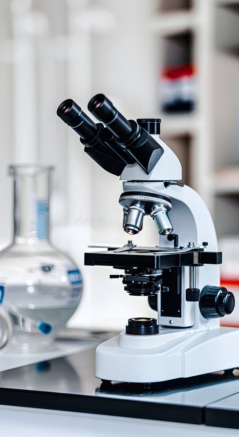 Close-up of Binocular Microscope in a Scientific Laboratory Stock Photo ...