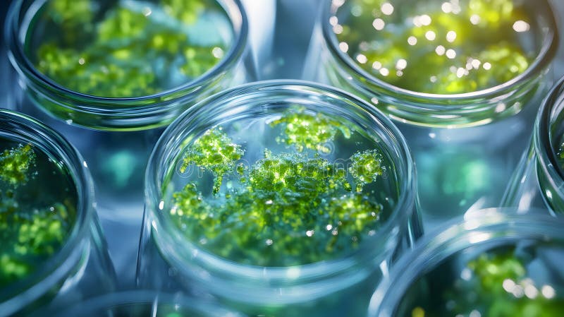 Close-up of Bioengineered Plant Cells Under Microscope Stock ...