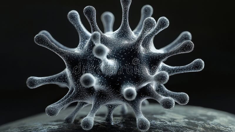 Close Up of a Biological Cell Structure on a Black Background for ...