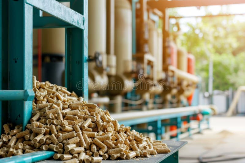 Close Up of Biomass Pellet Burner in an Industrial Setting for ...