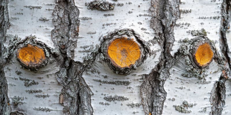 Close-up of a Birch Tree Bark Showing Distinctive Patterns and Vibrant ...
