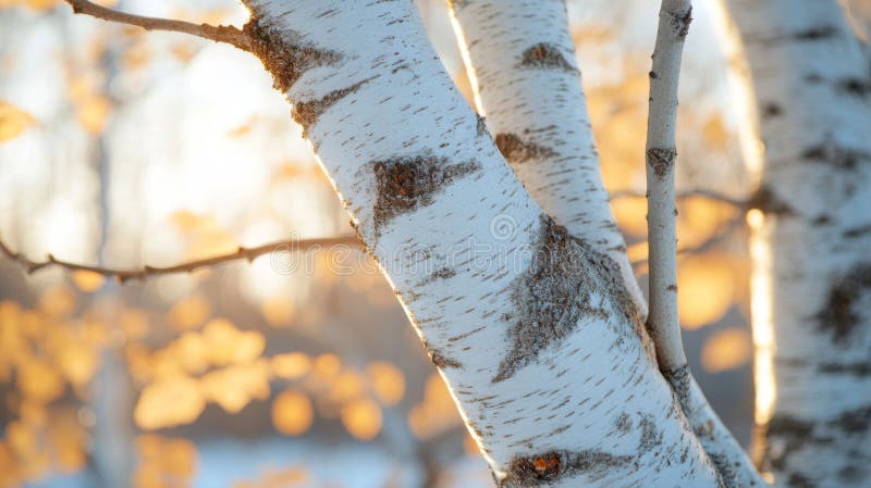 Close-up of Birch Tree Bark with Sunlit Background Stock Illustration ...