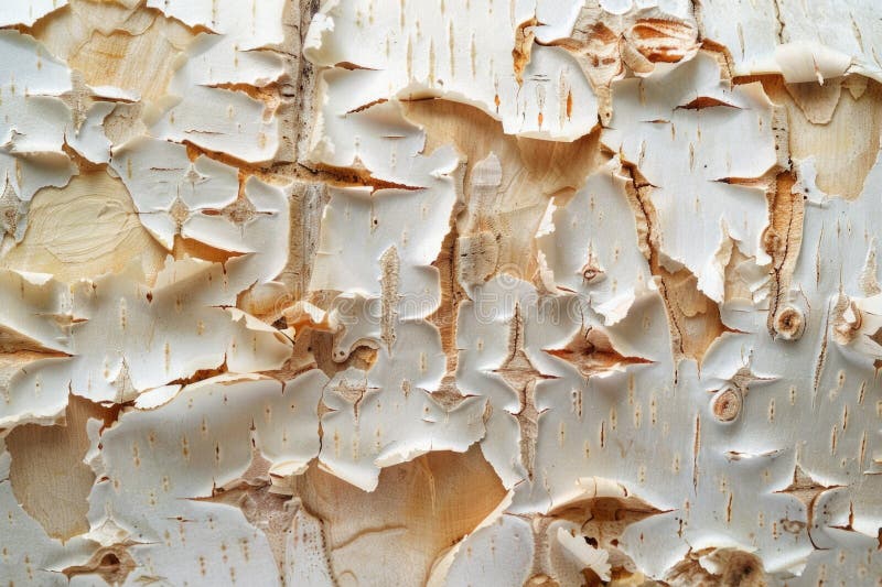 Close-up of a Birch Tree Bark Texture with Peeling Layers and a Range ...
