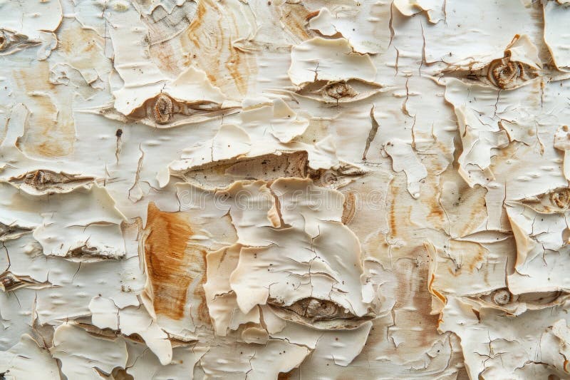 Close-up of a Birch Tree Bark Texture with Peeling Layers and a Range ...