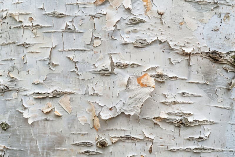 Close-up of a Birch Tree Bark Texture with Peeling Layers and a Range ...