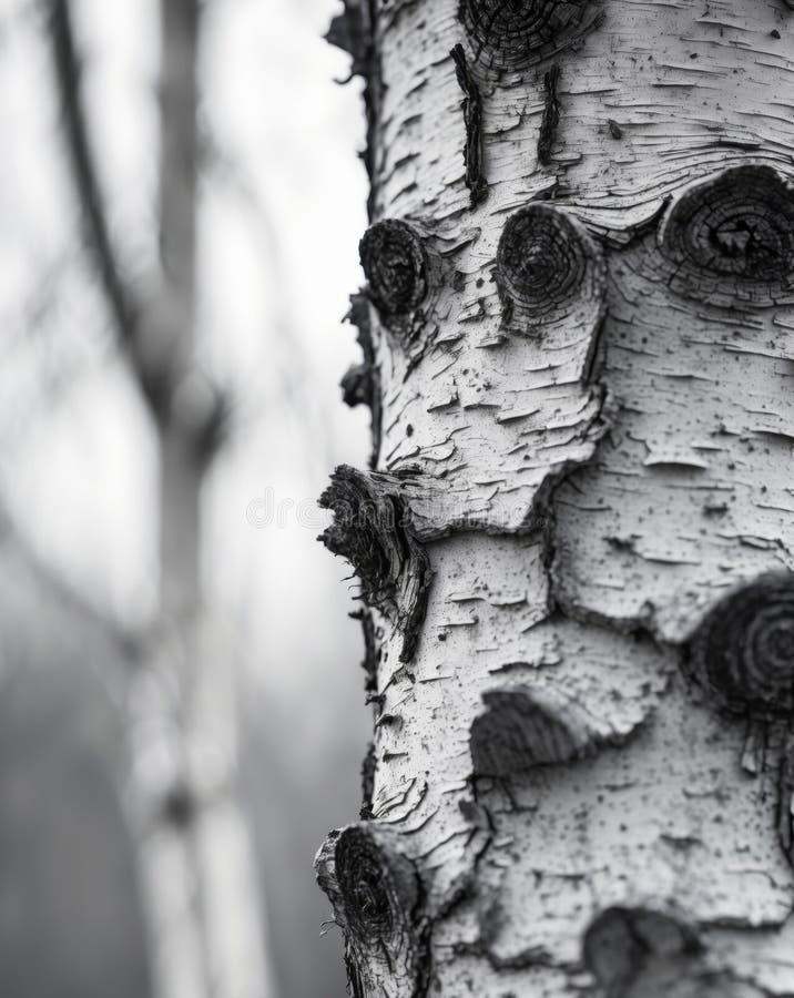 Close Up of Birch Tree Bark with Textured Surface Stock Image - Image ...