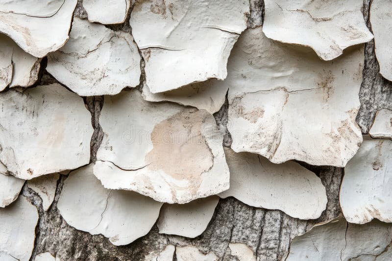 Close Up Birch Tree Bark White Gray Peeling Layers Revealing Organic ...