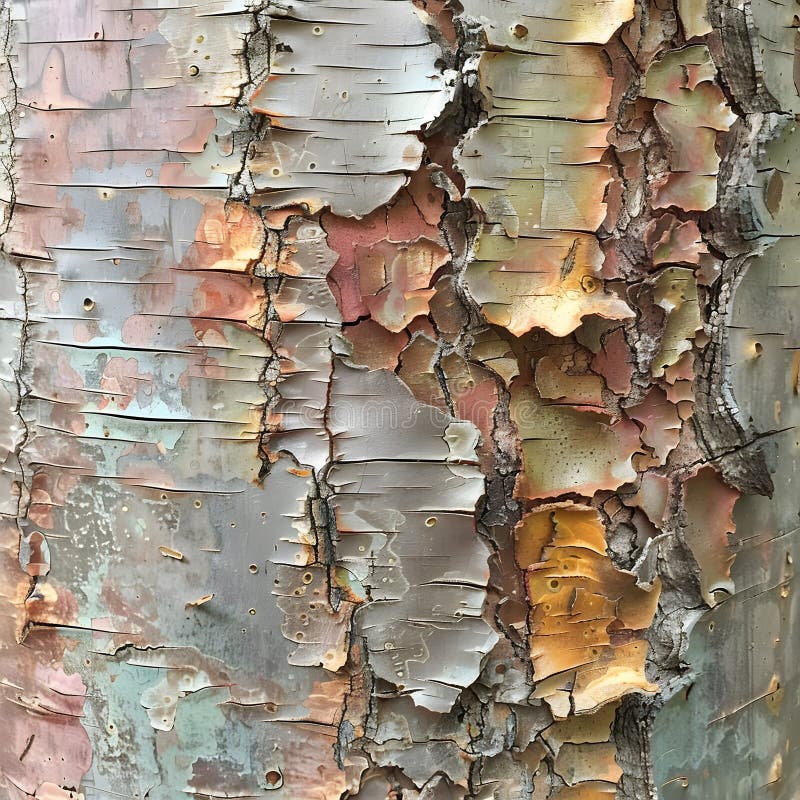 A Close Up of a Tree Trunk with Peeling Bark Stock Photo - Image of ...