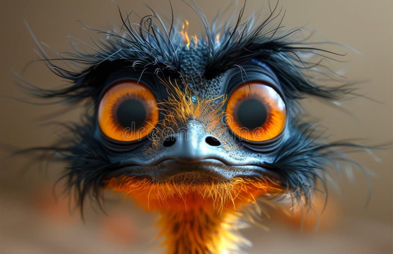 Close-up of Bird with Big Eyes. Emu with Big Eyes Stock Image - Image ...