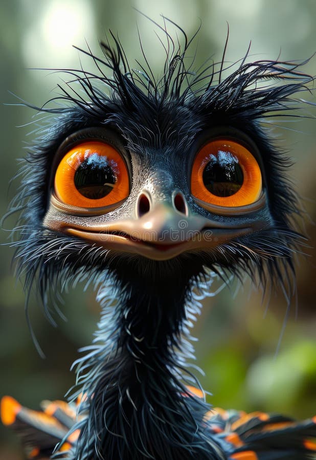 Close-up of Bird with Big Eyes. Emu with Big Eyes Stock Photo - Image ...