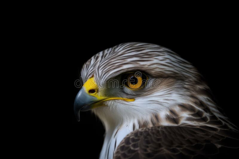Close-up of a Bird of Prey with Yellow Eyes. Stock Illustration ...