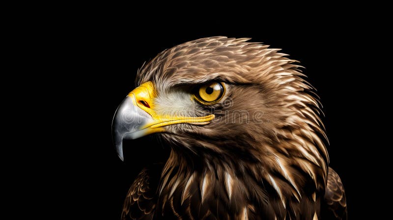 Close Up of Bird S Face with Yellow Eyes and Hooked Beak. Generative AI ...
