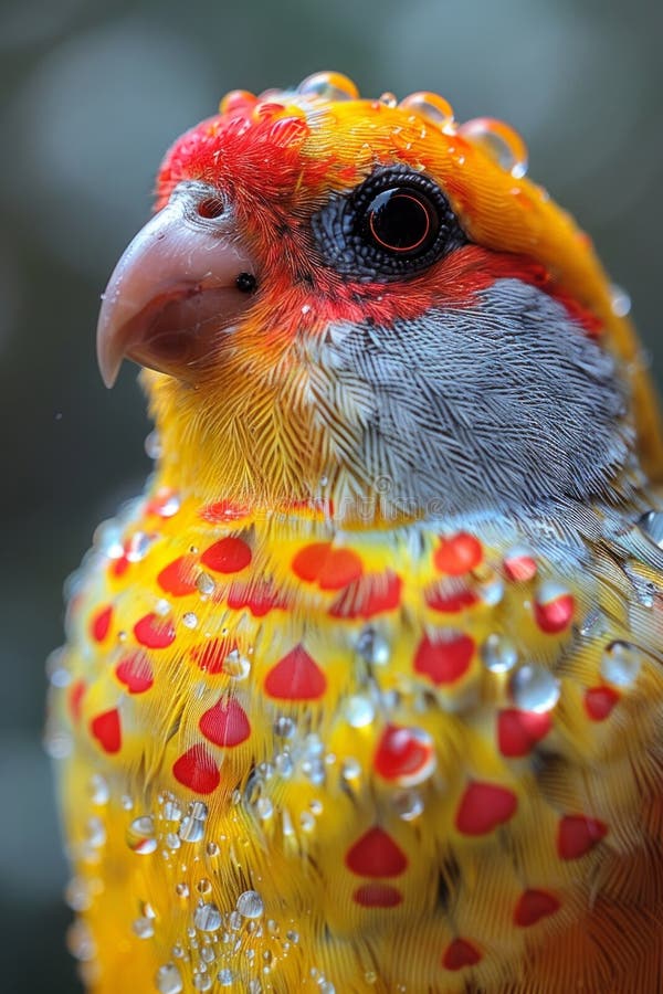A Close Up of a Bird with Water Droplets on Its Feathers, AI Stock ...