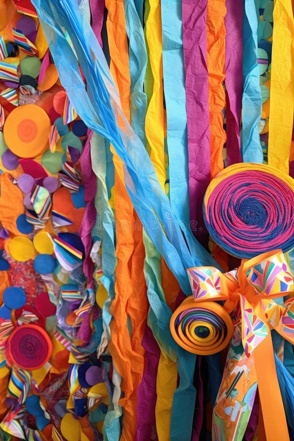 Close-up of a Birthday Banner and Streamers Stock Illustration ...