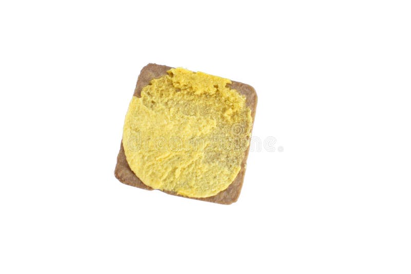 Close-up of a Biscuit with Yellow Spread Isolated on White Background ...