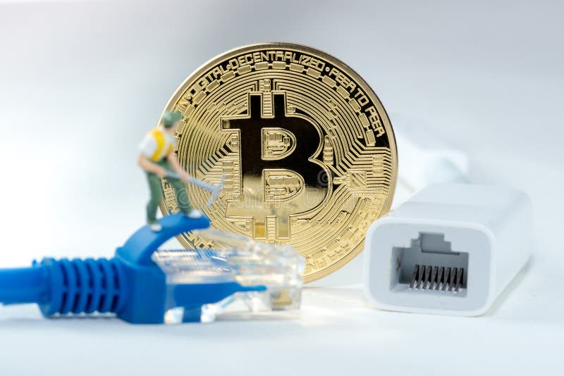 Bitcoin Money Mining Connect Internet Network Stock Photo - Image of ...