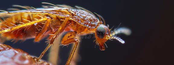 Close up biting flea macro stock photo. Image of close - 343202958