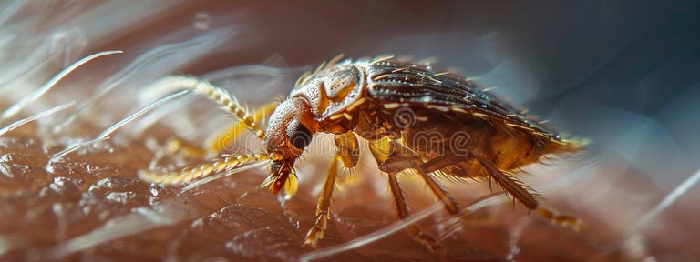 Close up biting flea macro stock photo. Image of closeup - 343782986