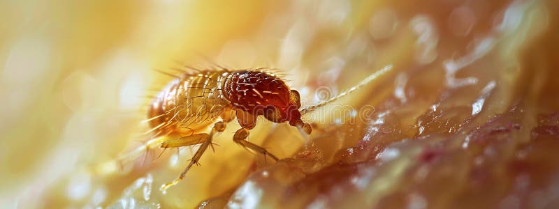 Close up biting flea macro stock image. Image of close - 326497575