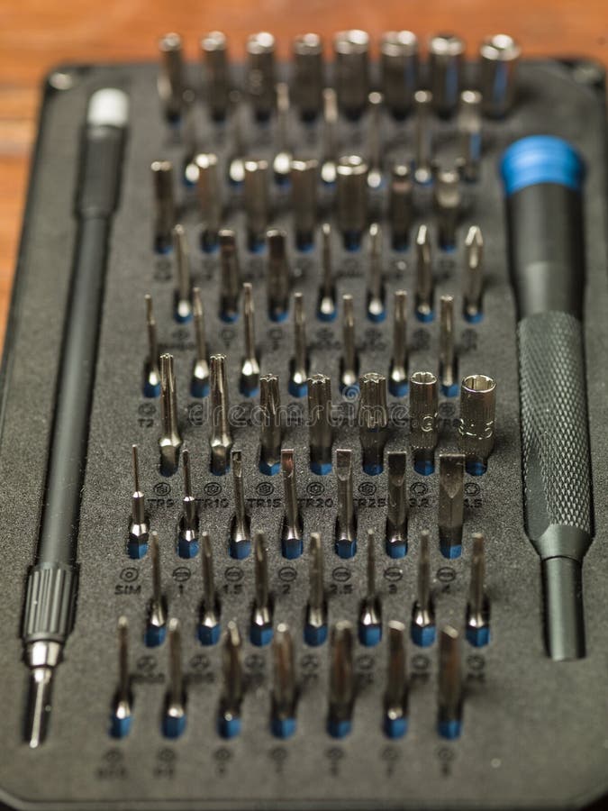 Close-up on Bits, Metal Tips for Various Screws Stock Photo - Image of ...