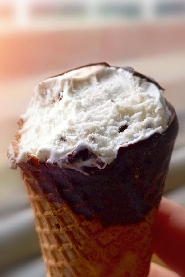 Close-up of Bitten Ice Cream, Vertical Photo Stock Image - Image of ...