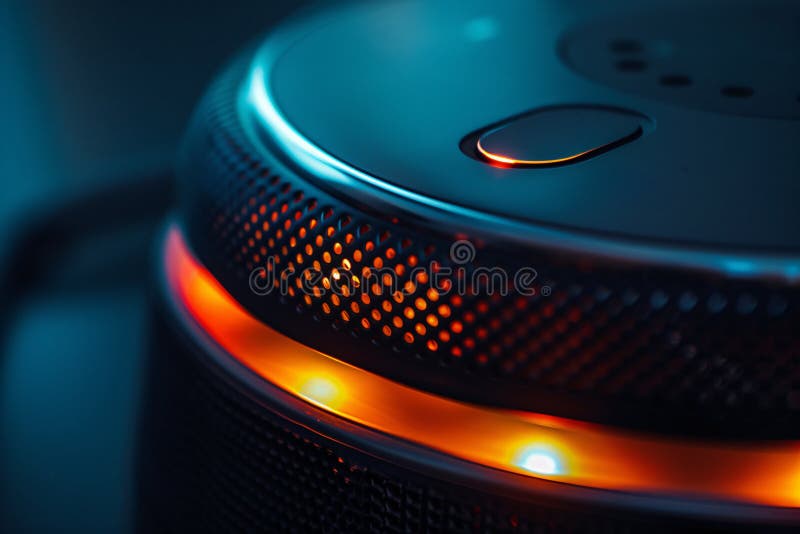 Close Up of Black Artificial Intelligence Assistant Device Stock ...