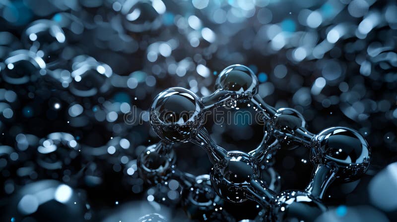 A Close Up of a Black and Blue Molecule Stock Image - Image of sparkle ...