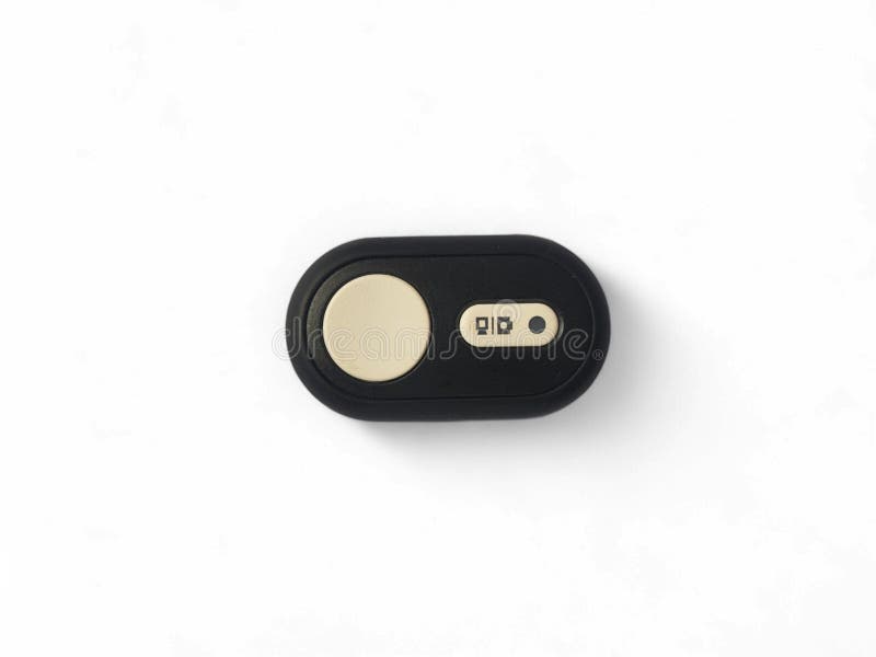 A Close-up of a Black Bluetooth Camera Remote with White Buttons for ...