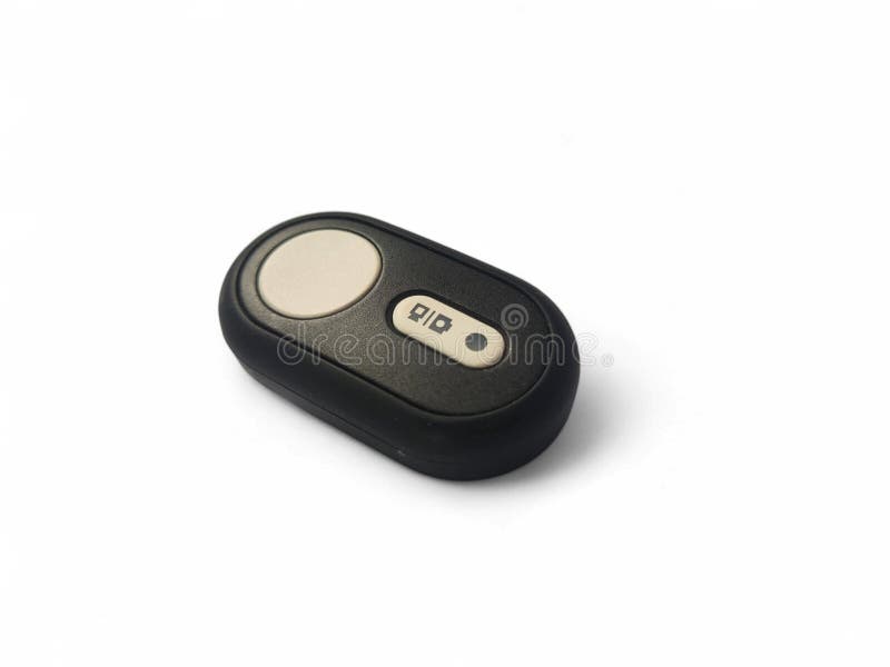 A Close-up of a Black Bluetooth Camera Remote with White Buttons for ...
