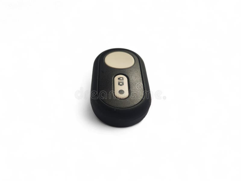 A Close-up of a Black Bluetooth Camera Remote with White Buttons for ...